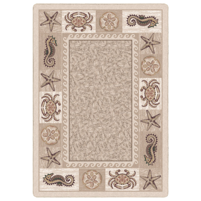 Milliken Table Linens Sea Life Opal Nautical Beach Area Rug & Reviews | Wayfair